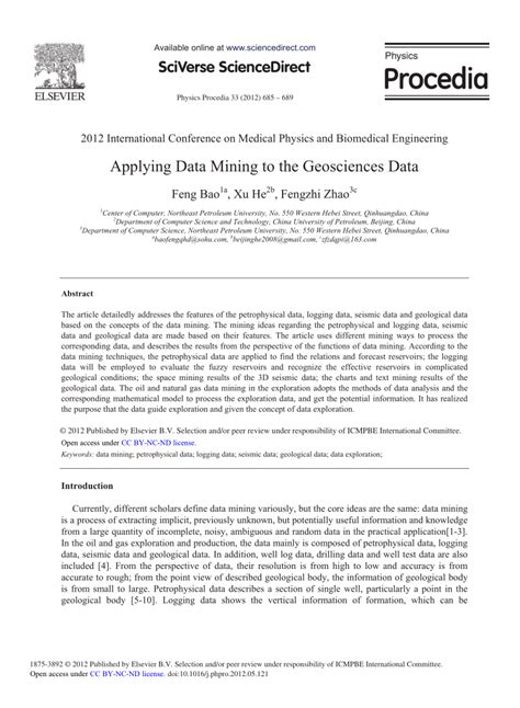 pdf applying data mining to the geosciences data