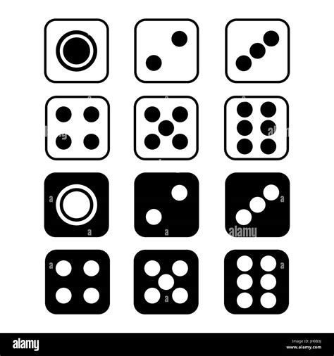 Dice With Rounded Corners Isolated On White Background Vector