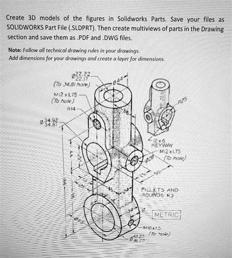 Solved Create 3d Models Of The Figures In Solidworks Parts Save Your Files As Solidworks Part