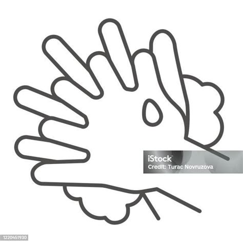 손 씻기 지시 가는 줄 아이콘 흰색 배경에 손가락 윤곽 스타일 픽토그램 사이에 제대로 청소 모바일 개념 및 웹 디자인에 대한 코로나 바이러스 확산 기호를 방지 할 수