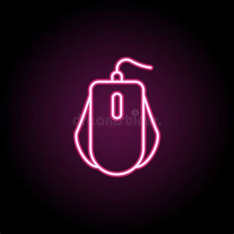 Pc Mouse Neon Icon Simple Thin Line Outline Vector Of Computer Parts Icons For Ui And Ux