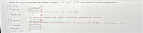 Solved Suppose That A Polynomial Equation Has The Following Chegg Com