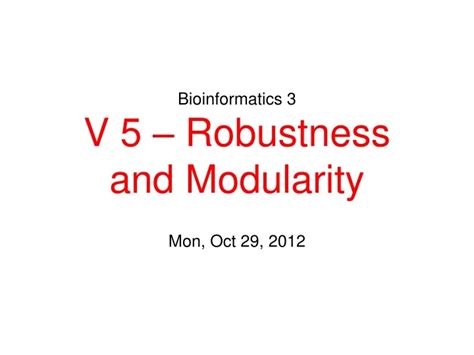 Ppt Network Robustness And Modularity In Bioinformatics Powerpoint