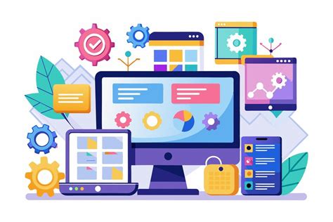 A Digital Workspace Showcases Customizable Software Across Various Devices Highlighting