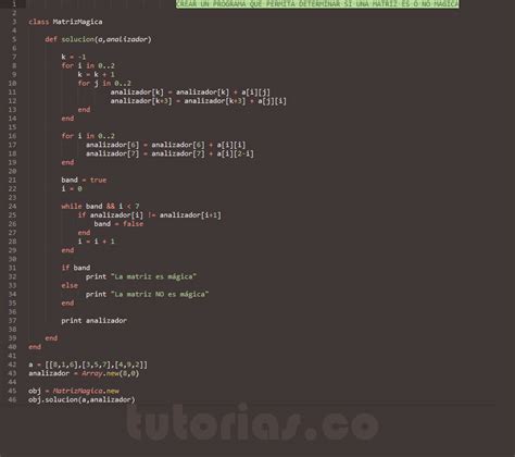 POO arrays ruby matriz cuadrada mágica Tutorias co