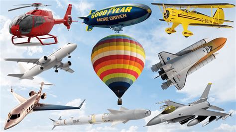 Types Of Air Vehicles Air Transportation Helicopter Airplane