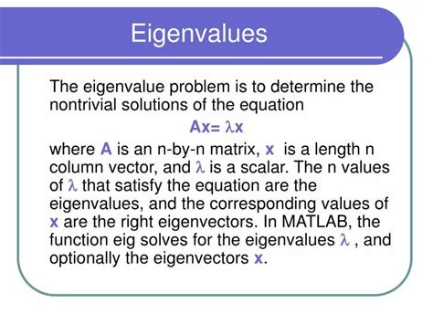 Ppt Eigenvalues Powerpoint Presentation Free Download Id 5733911