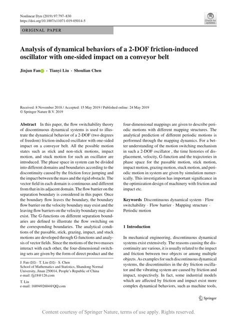 Analysis Of Dynamical Behaviors Of A 2 Dof Friction Induced Oscillator With One Sided Impact On