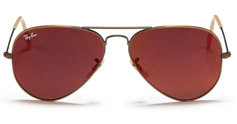 Ray Ban Aviator Large Metal Mirror Sunglasses In Redmetallic Red
