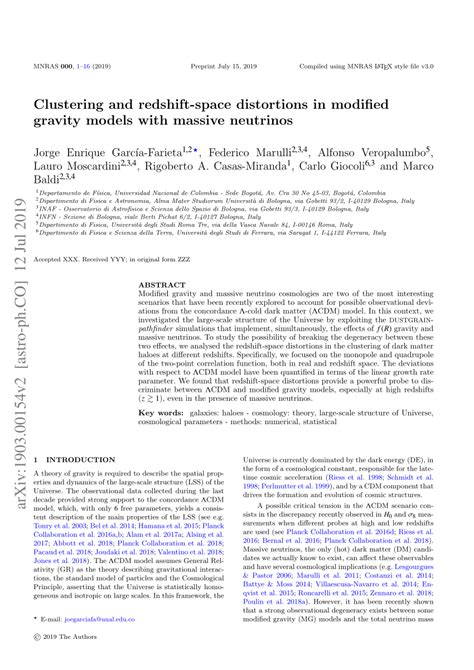 Pdf Clustering And Redshift Space Distortions In Modified Gravity Models With Massive Neutrinos