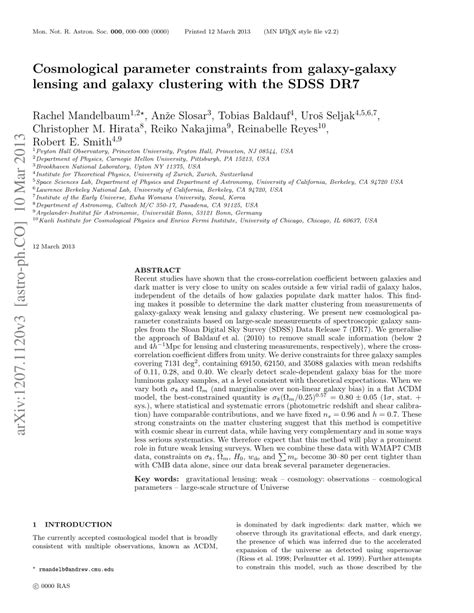 Pdf Cosmological Parameter Constraints From Galaxy Galaxy Lensing And Galaxy Clustering With
