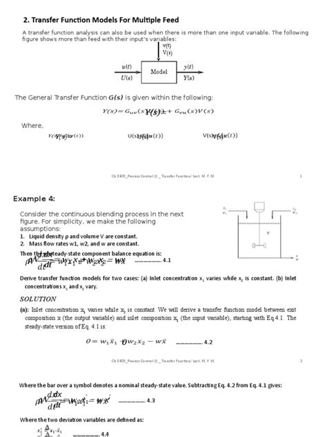 Transfer Function Models For Multiple Feed V T Vs Download Free