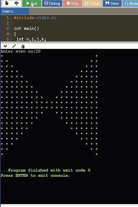C Program To Print Butterfly Pattern Pwos Shorts Youtube