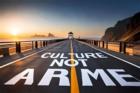 Culture Is Not A Crime Written On The Road Stock Illustration