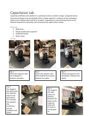 Capacitance Lab Pdf Capacitance Lab Capacitance Defined As The Ability For A System S To Store