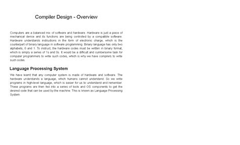 Compiler Design Overview Compiler Design Overviewcompiler Design Overview Computers Are