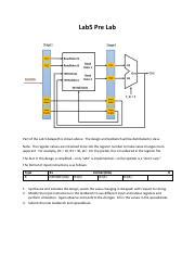 Lab5 Pre Lab Pdf Lab5 Pre Lab Part Of The Lab 5 Datapath Is Shown
