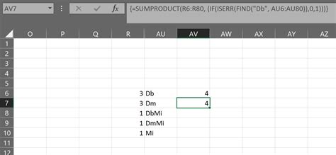 Excel Sumproduct With If And Iserr Showing Value Stack Overflow