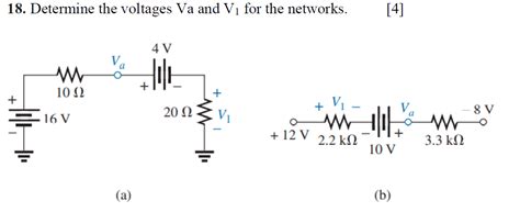 Solved 18 Determine The Voltages Va And V1 For The Chegg Com