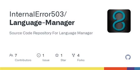 Github Internalerror503language Manager Source Code Repository For