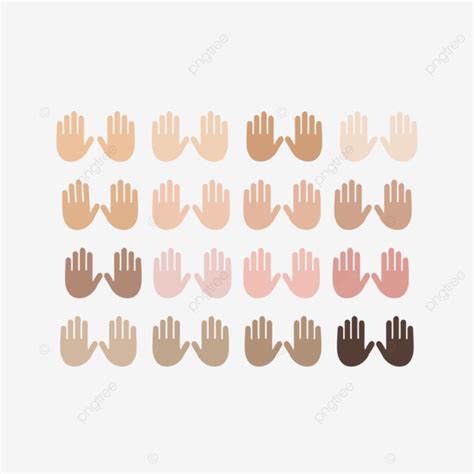 Human Hand With Different Skin Tone Color From Vector Different Skin