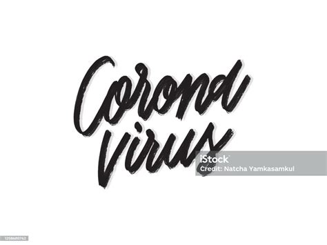 코로나 바이러스 흰색 배경에 고립 된 손으로 쓴 글자 포스터 소셜 네트워크 배너 카드에 대한 벡터 템플릿 3차원 형태에 대한 스톡 벡터 아트 및 기타 이미지 Istock