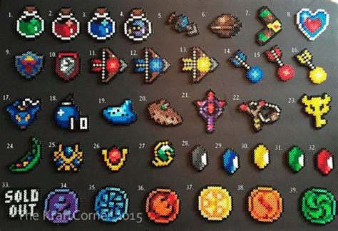Original Legend Of Zelda Ocarina Of Time Inspired Perler Magnets