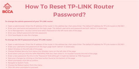 How To Reset Tp Link Router Password Full Configure Guide Bcca