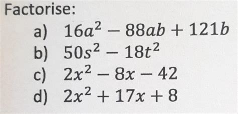 [grade 11th Math Factorization] Weve Previously Only Worked With Factorizing Expressions With