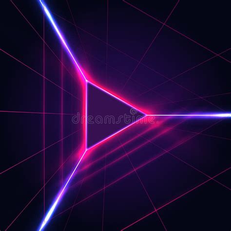 Glowing Triangle Tunnel Abstracts Futuristic Background Stock