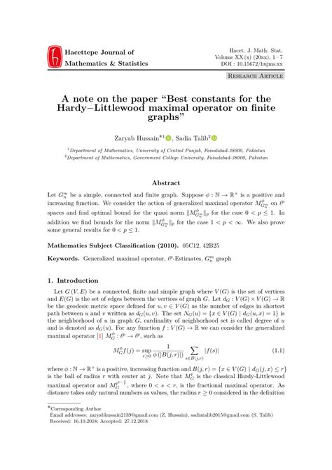 Pdf A Note On The Paper Best Constants For The Hardy−littlewood Maximal Operator On Finite
