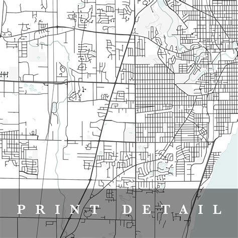 Racine Map Racine Wisconsin City Map Home Town Map Racine Etsy