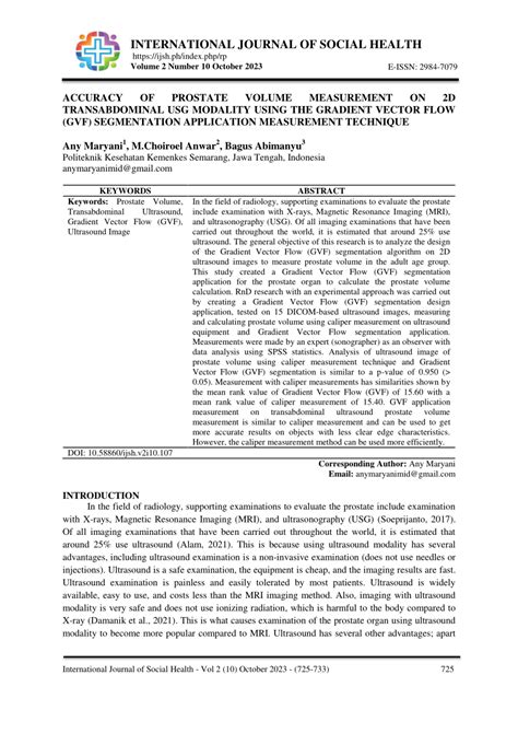 pdf accuracy of prostate volume measurement on 2d transabdominal usg
