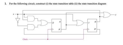 Solved For The Following Circuit Construct I ﻿the State