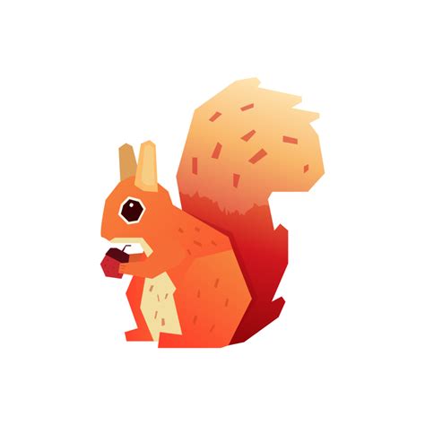 Cute Squirrel In Flat Style 18754723 Png