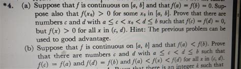 Solved A Suppose That F Is Continuous On Ab And That