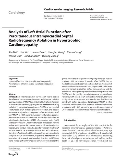 Analysis Of Left Atrial Function After Percutaneous Intramyocardial