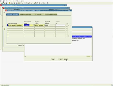 Oracle Ebs 11i Oracle Payables Bank Account Setup Zero Payment Youtube