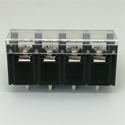 10 0mm Fence PCB Connecor Barrier Terminal Blocks With Clear Cover China Terminal And Terminals