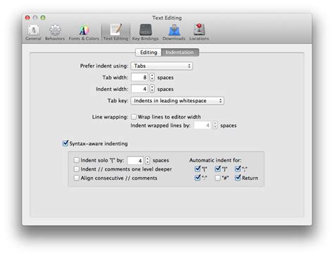 Tab Size Vs Indent Size Textastic For Mac Textastic