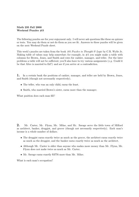 Calculus With Functions Ii Assignment 3 Math 231 Docsity