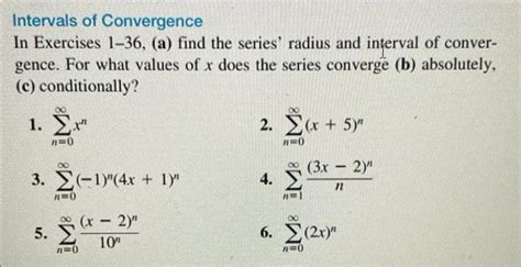 solved intervals of convergence in exercises 1 36 a find