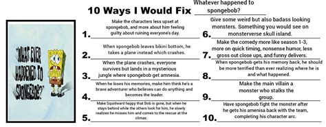 10 Ways I Would Fix Whatever Happened To Spongebob By Thejurassicwonder On Deviantart