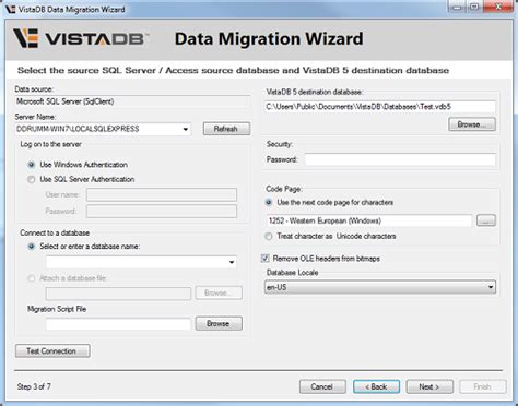 Data Migration Vistadb