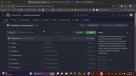 hasibullah aman on linkedin internship codealpha voiceassistant hasibullahaman…
