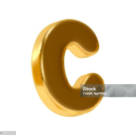 편지 C 편지 기호 금색 금속 스타일의 사실적인 3d 디자인 흰색 배경에 고립되어 있습니다 벡터 일러스트 레이 션 0명에 대한 스톡 벡터 아트 및 기타 이미지 Istock