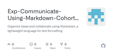 Github Exp Communicate Using Markdown Cohort 1series Communicate Using Markdown Namne2003
