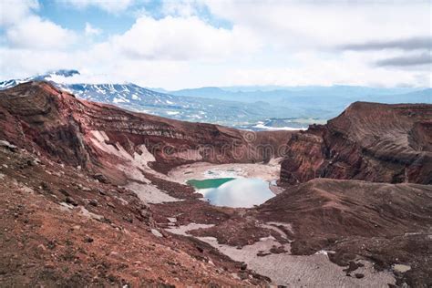 Emerald Lake in the Crater of the Volcano. Summer Landscape, Kamchatka ...