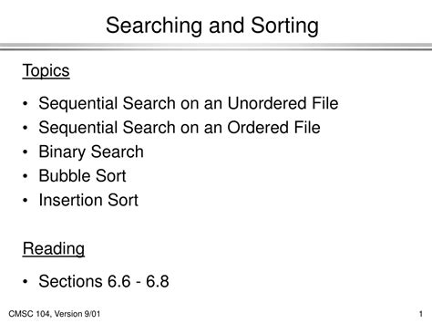 Ppt Searching And Sorting Powerpoint Presentation Free Download Id