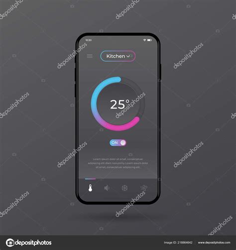 Dashboard UI And UX Kit Control Center Design Temperature Control In The Room Stock Vector By